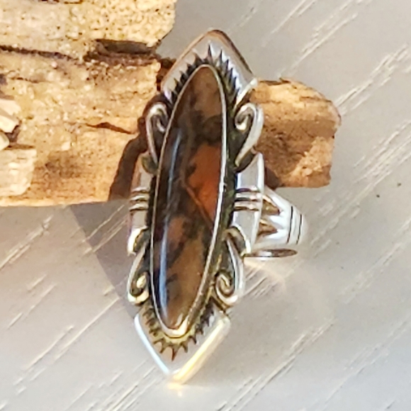 Jewelry | Vintage Navajo Sterling Silver Agate Ring | Poshmark
